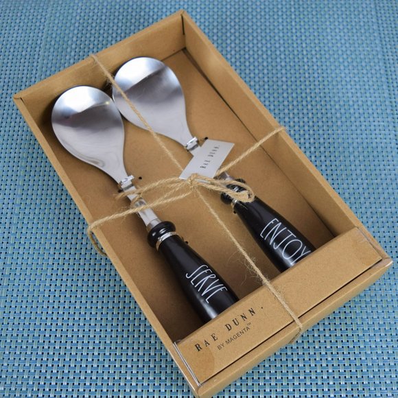 Rae Dunn | Dining | New Rae Dunn Enjoy Serve Serving Spoons Gift Set ...